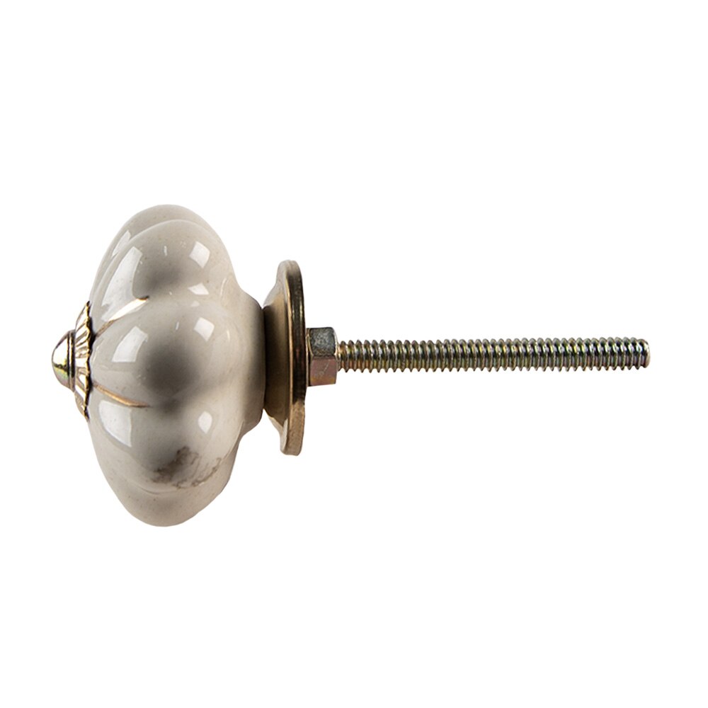Set 2 butoni mobilier ceramica bej aurie metal auriu Ø 4x3 cm - eMAG.ro