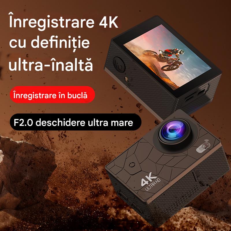 Camera de Actiune idealFUN61, 4K Ultra HD, 16 Mpx, Conexiune Wi-Fi ...