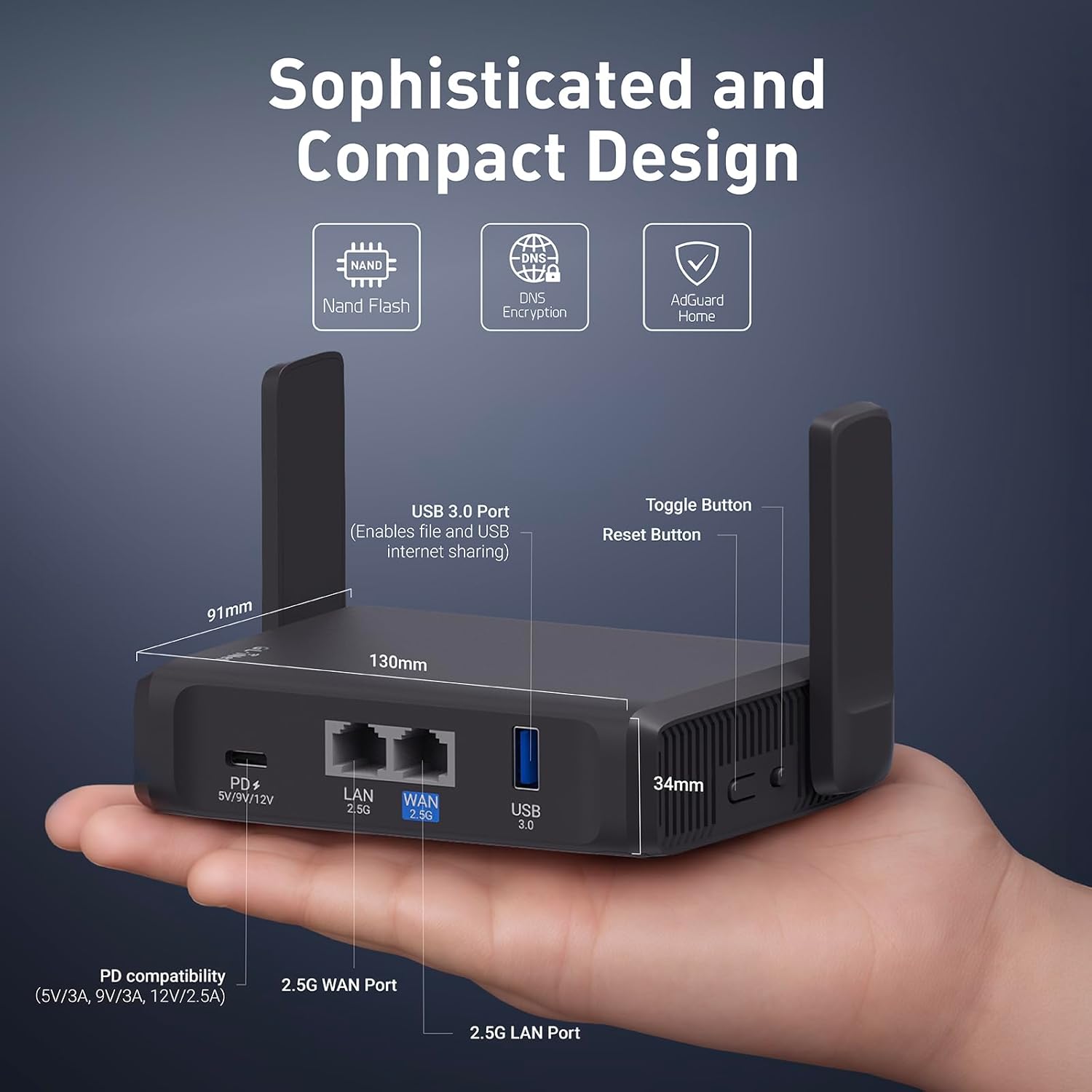 Router portabil GL.iNet Slate 7 GL-BE3600, Gigabit, Wi-Fi 7, Dual-Band ...