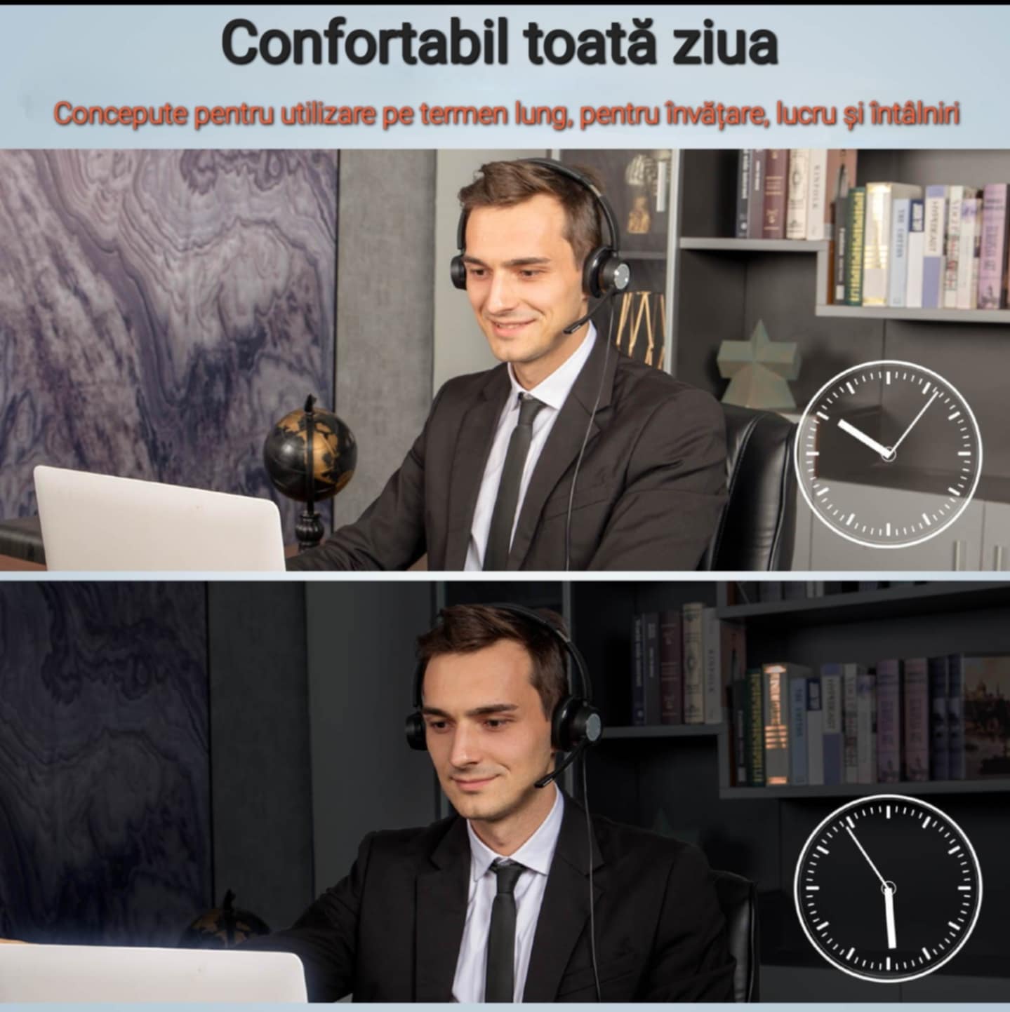 Casca audio cu fir, New Bee H362, Call Center, Gaming, Anulare zgomot ...