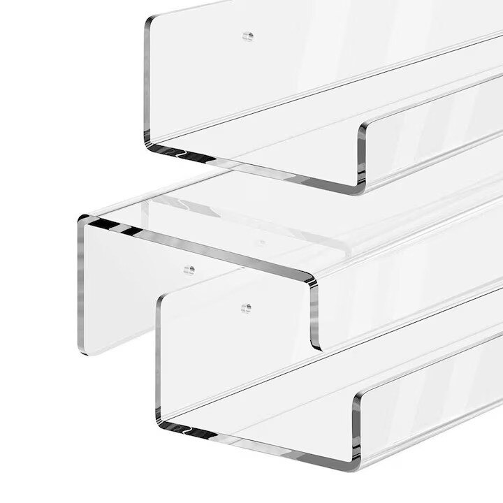 Raft suspendat transparent din acril 38x10x7 cm, polita de perete ...