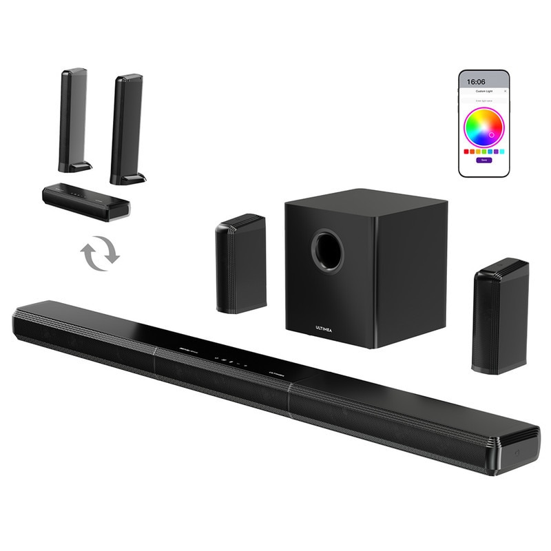 Ultimea Apollo S90 soundbar rendszer, 9.1 csatorna, 470W, RGB, 6,5"-os ...