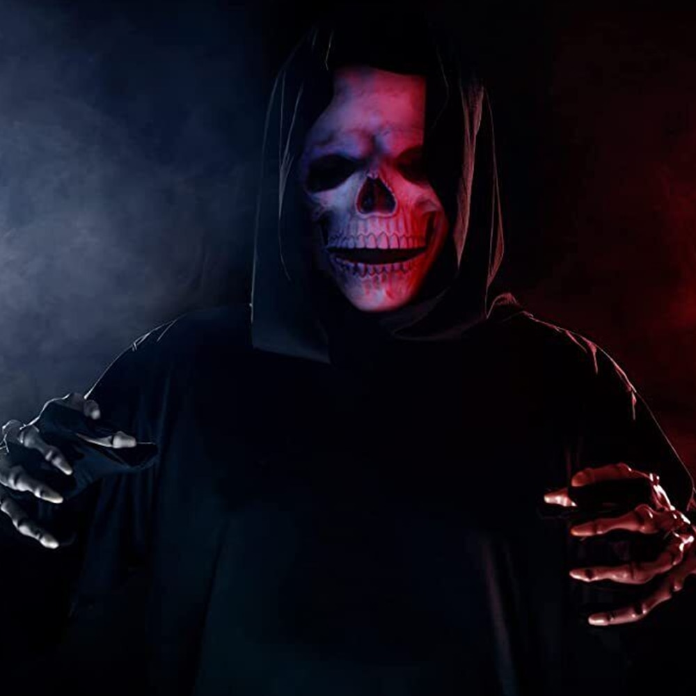 Masca de Halloween cu design craniu, Buyya, masca cu maxilar mobil ...