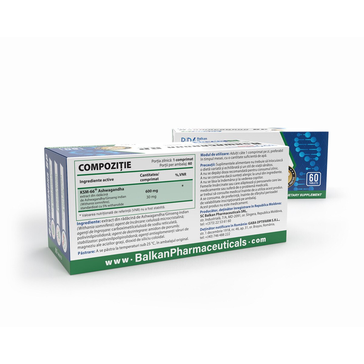 Supliment alimentar Ashwagandha, Balkan Pharmaceuticals, 60 comprimate ...