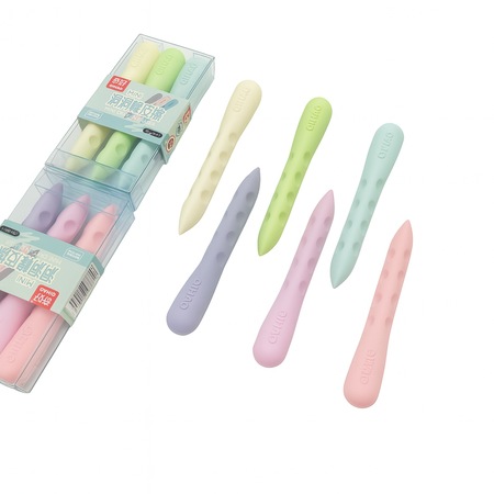 Set 6 radiera tip pix TPR, culori pastel, grip ergonomic fara mizerie ...