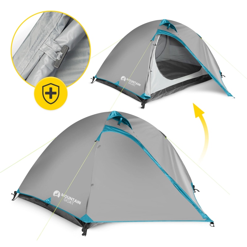 Cort ergonomic pentru aventuri outdoor, PRIME DUO, MOUNTAIN GOAT, 2 ...