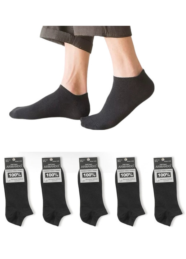Sosete barbati, set 5 perechi, Armando, negru, bumbac, 39-42 EU - eMAG.ro