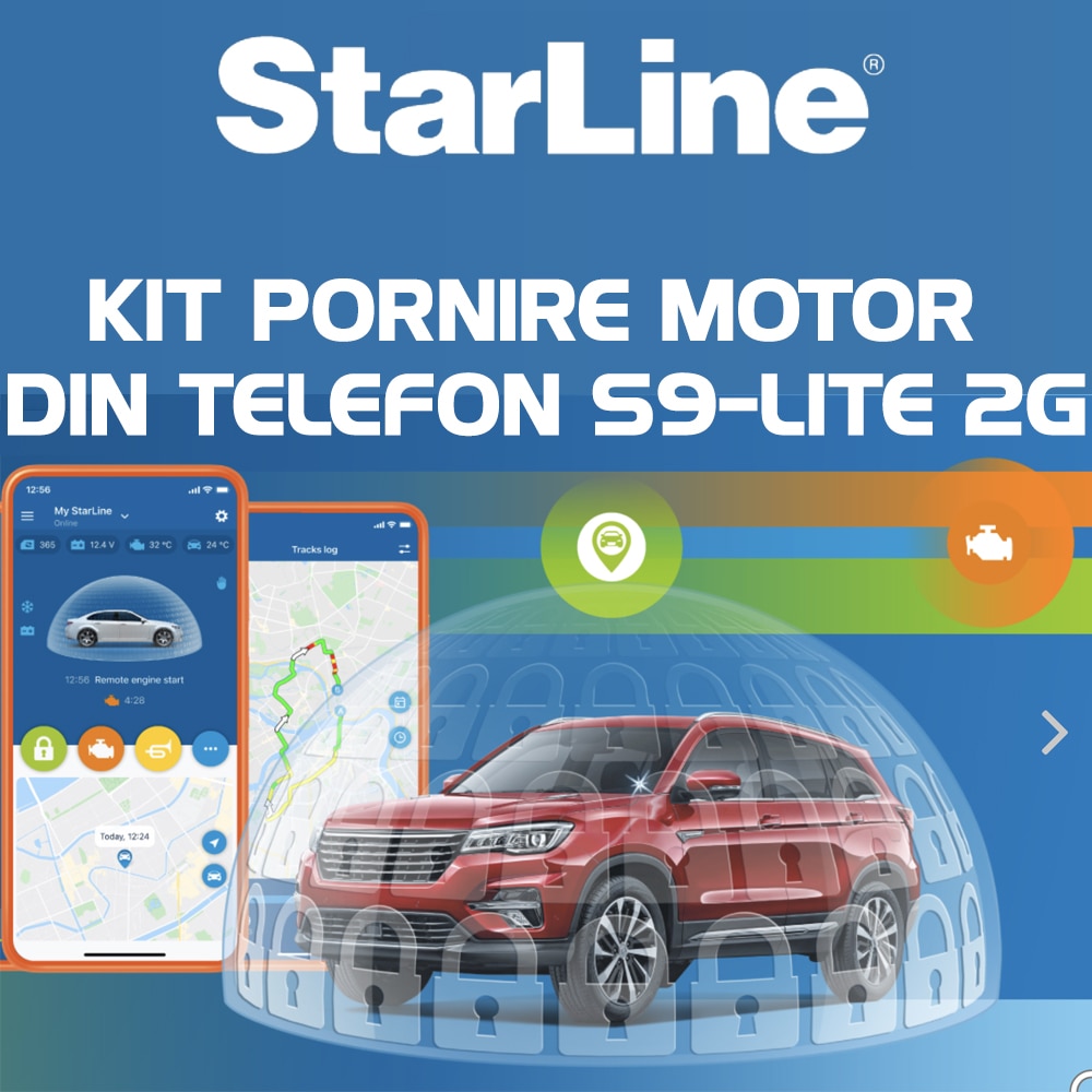 Alarma cu kit pornire motor Audi A5 B9 2016-, aplicatie telefon 2G ...