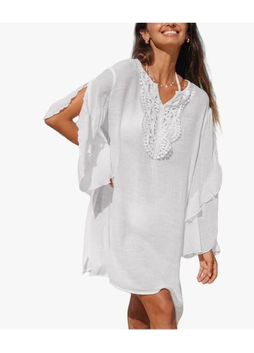 Rochie plaja pentru femei, V-neck, marimea M - eMAG.ro