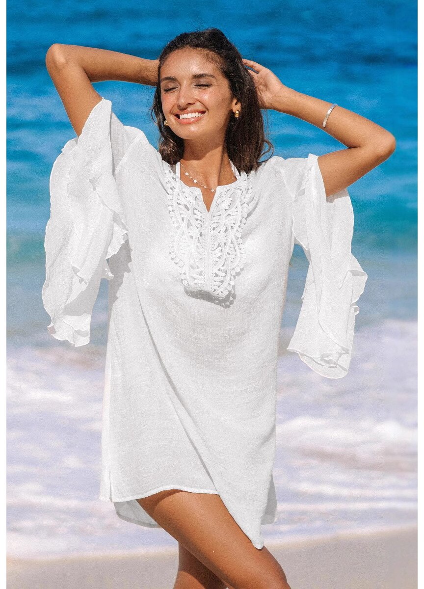 Rochie plaja pentru femei, V-neck, marimea M - eMAG.ro