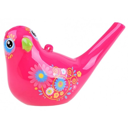 Fluier copii, cu apa, GHEMOTOC®, forma de pasare, 10x6x5cm, culoare roz ...