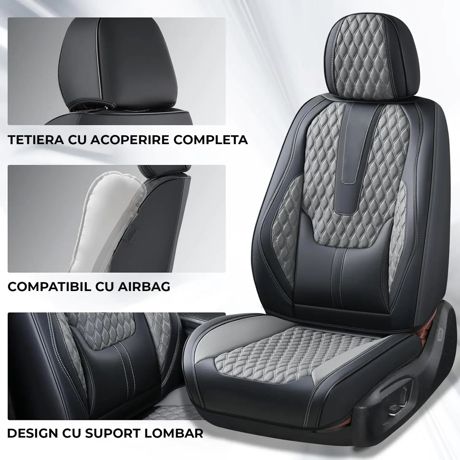 Set 2 Huse Scaune Auto Elindor® Universale, Husa pentru Protectie Sezut ...