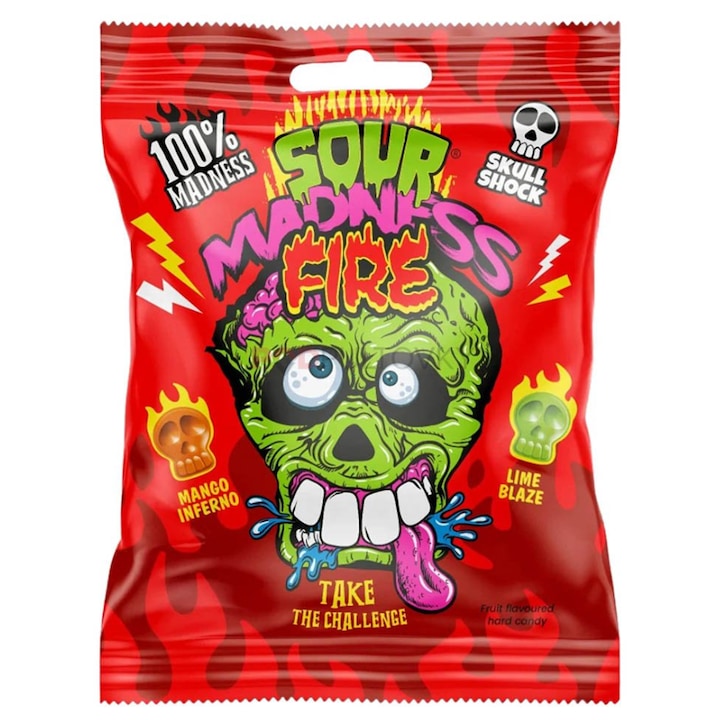 Bomboane Acre Sour Madness Skull Shock Fire, 60 g - eMAG.ro