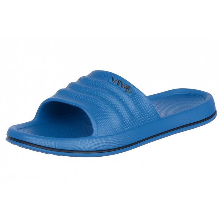 Papuci de plaja si piscina pentru barbati, albastru, cu talpa ...