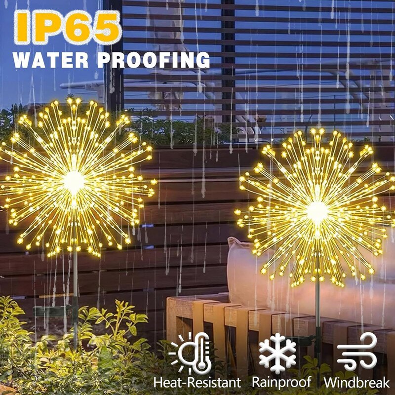Lampa solara decorativa cu 150 LED-uri, 8 moduri de iluminare ...