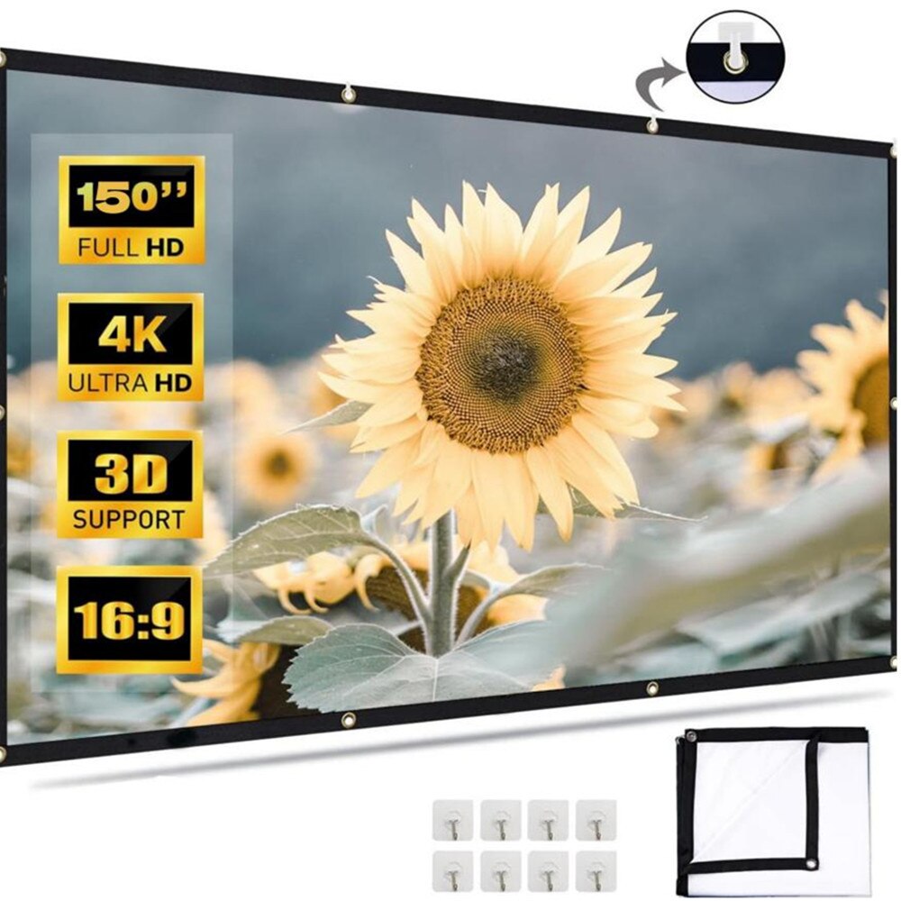 Ecran de proiectie XINLOSHU®,150",4K,16:9, HD, Ecran de proiector ...