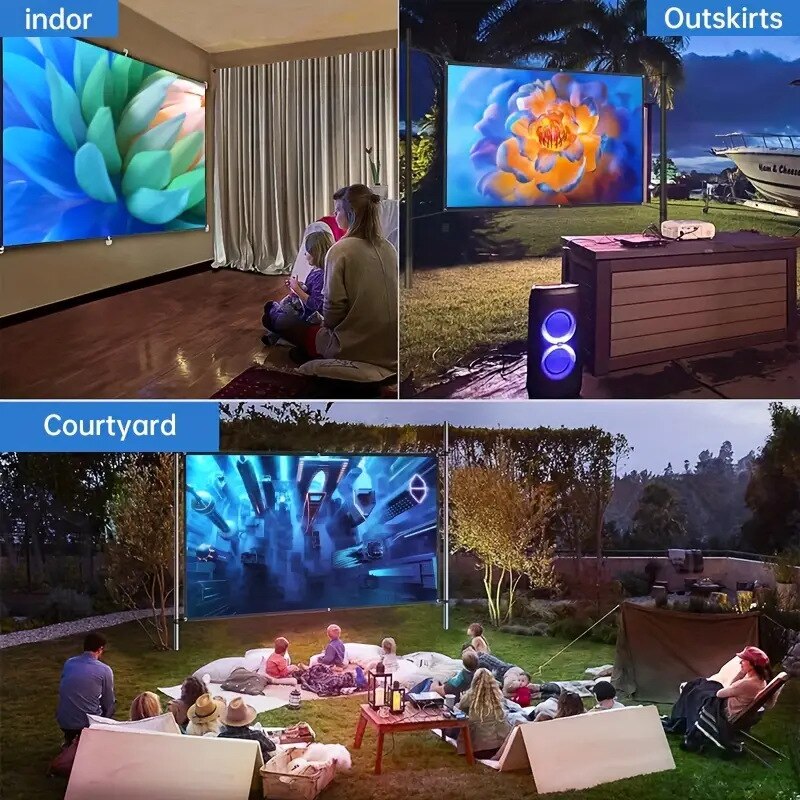 Ecran de proiectie XINLOSHU®,150",4K,16:9, HD, Ecran de proiector ...