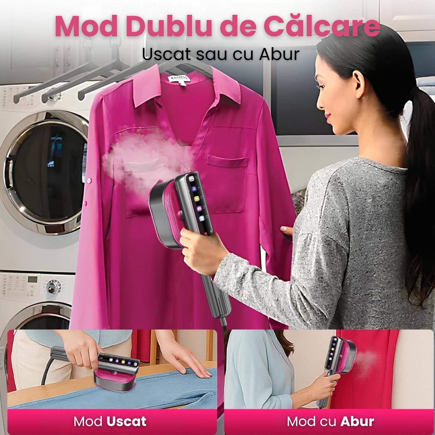 Fier de calcat portabil cu abur NANO IQ TRAVEL, calcare : umed si uscat ...