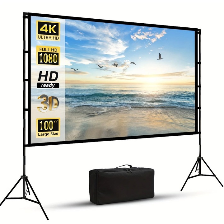 Ecran de proiector si suport, XINLOSHU® Ecran de proiector portabil de ...