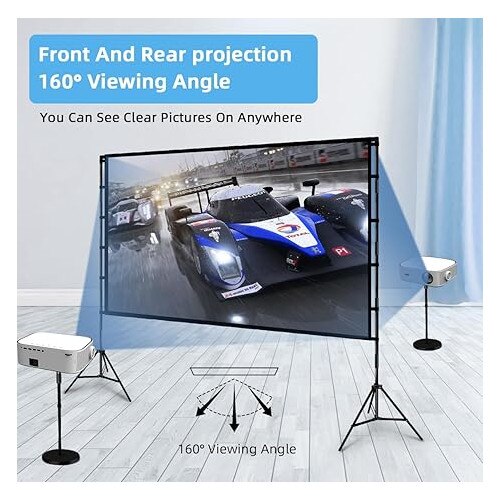 Ecran de proiector si suport, XINLOSHU® Ecran de proiector portabil de ...