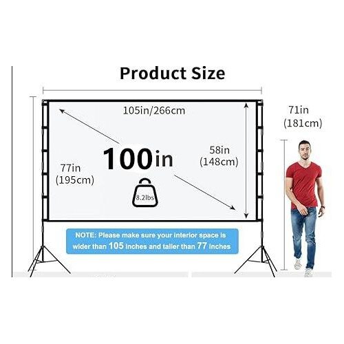 Ecran de proiector si suport, XINLOSHU® Ecran de proiector portabil de ...