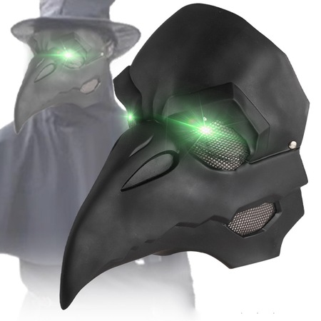 Masca Doctor Ciuma Halloween, cu Lumini LED, Masca Carnaval Steampunk ...