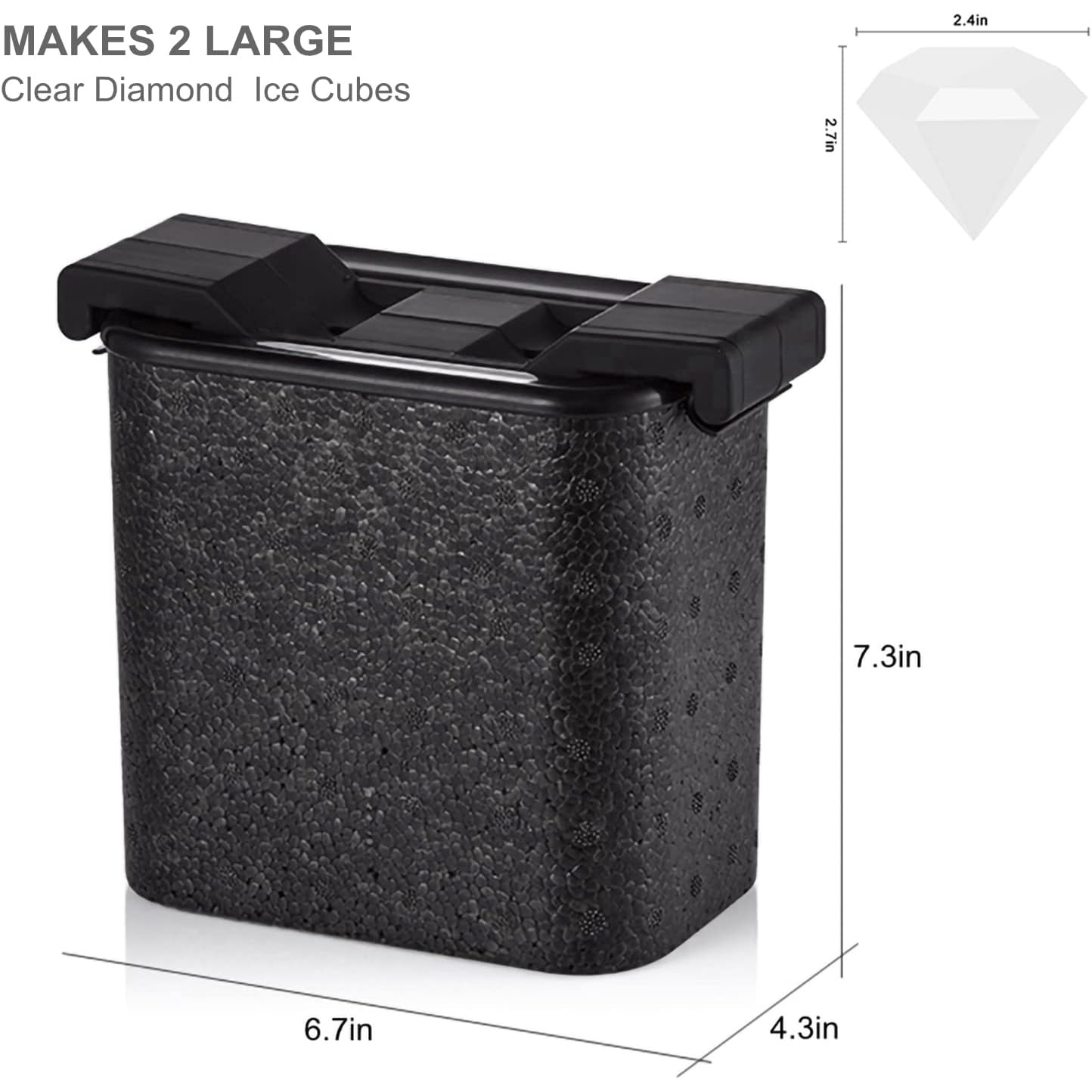 Forma cuburi de gheata, 2 cuburi mari, silicon de calitate alimentara ...
