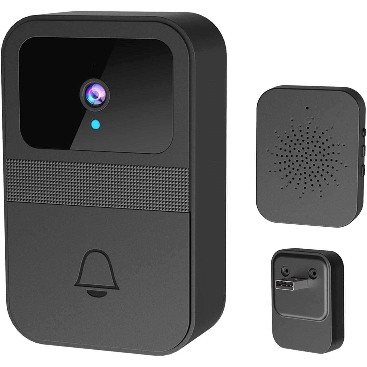 Sonerie video wireless, interfon smart cu camera reincarcabila, vedere ...