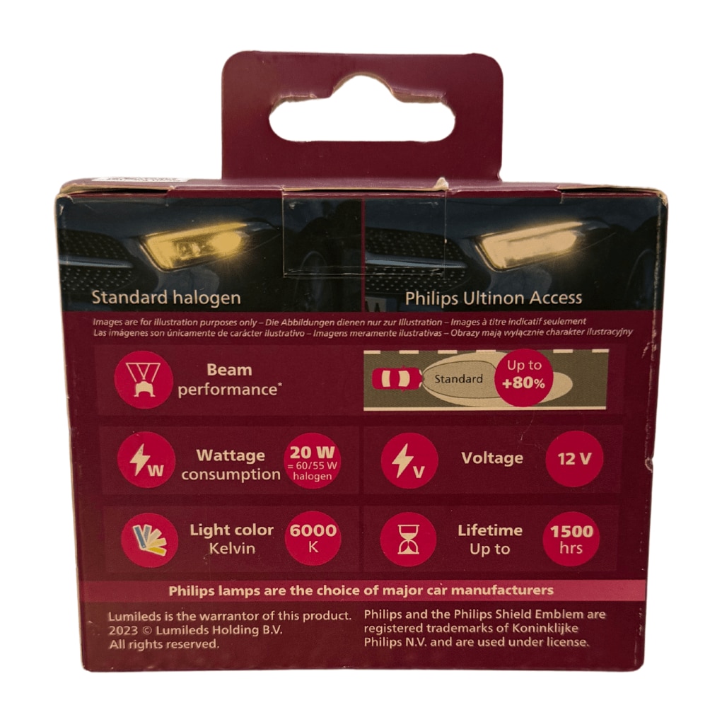 Set 2 leduri auto Philips LED-HL H4/H19, Ultininon Acces 20 W, 6000 K ...