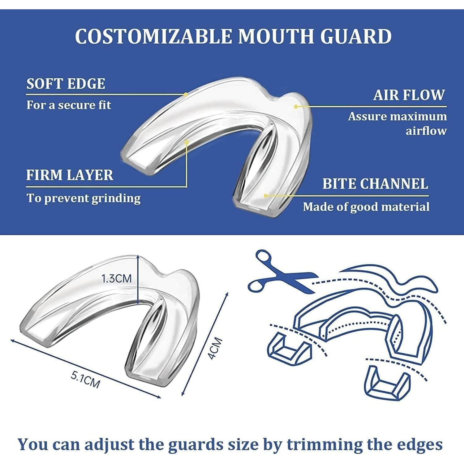 Set 4 gutiere reutilizabile pentru bruxism, protectie dentara de noapte ...