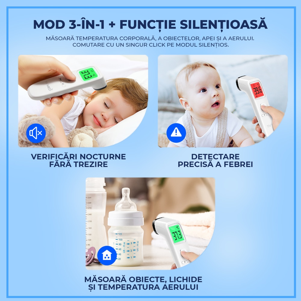 TIV MED Termometru Digital cu Infrarosu Fara Contact pentru Bebelusi ...