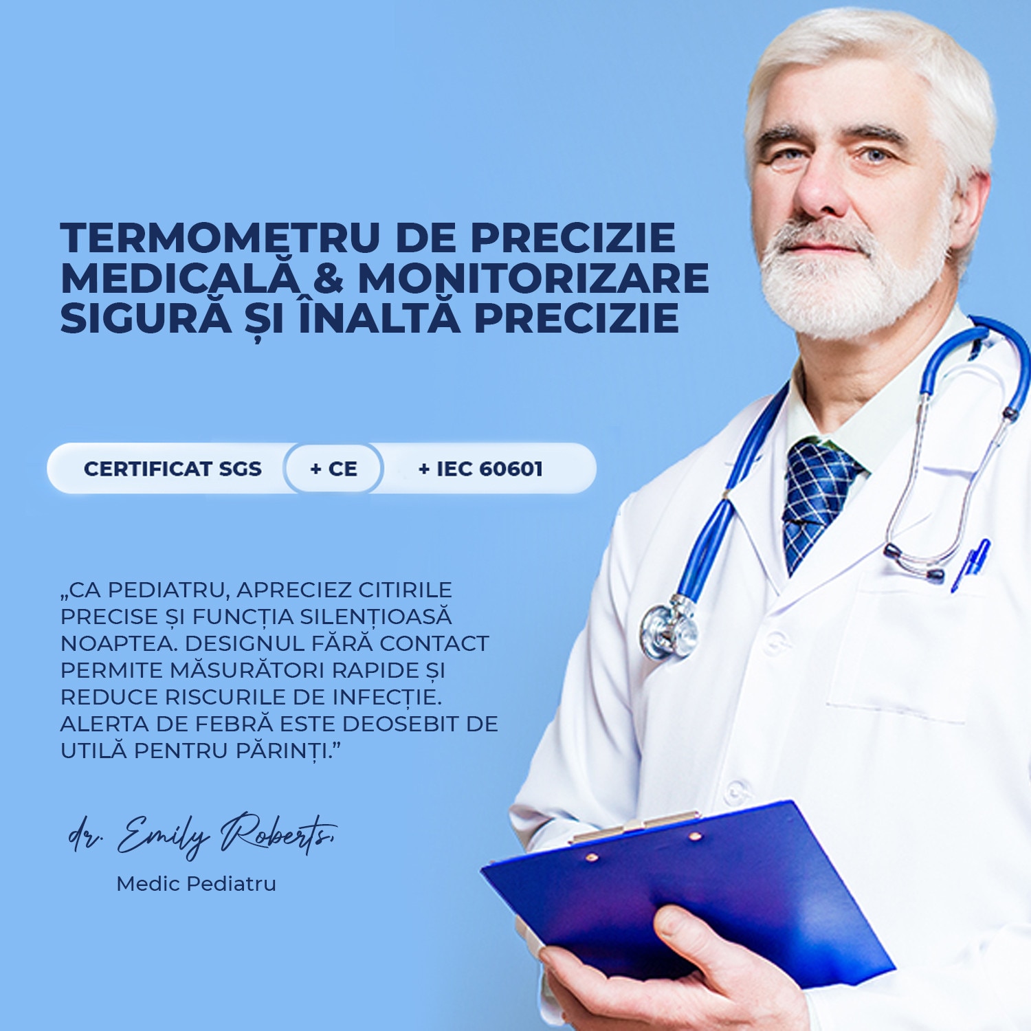TIV MED Termometru Digital cu Infrarosu Fara Contact pentru Bebelusi ...