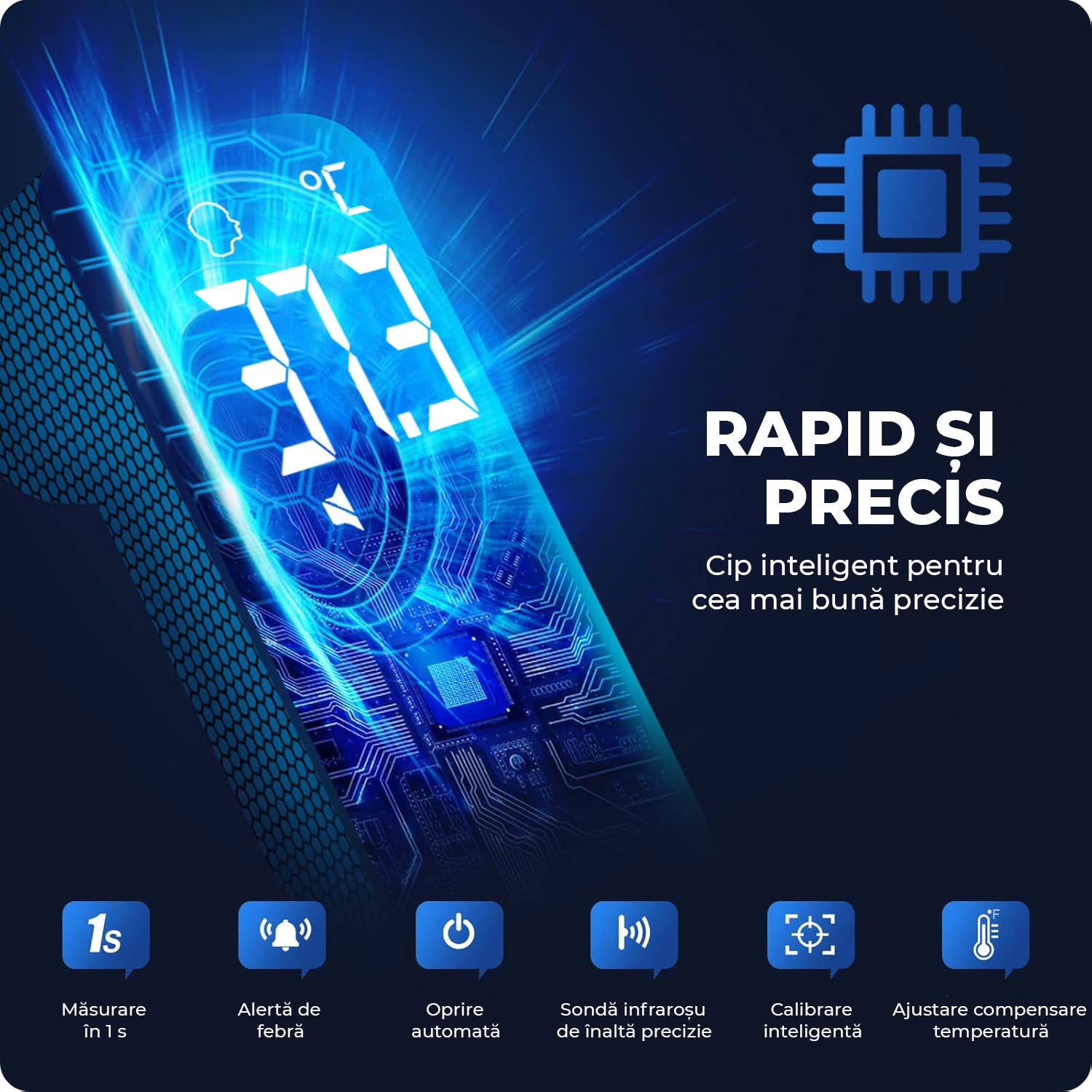 TIV MED Termometru Digital cu Infrarosu Fara Contact pentru Bebelusi ...