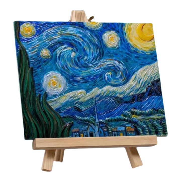 Set de pictura cu gips pentru copii, 12 culori, 13.5×10.5cm, design ...