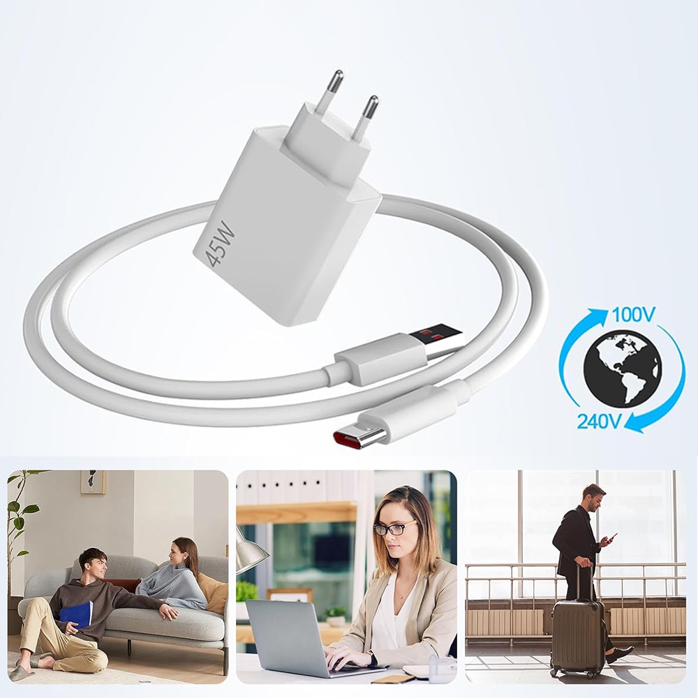 Incarcator Fast Charge 45W Type-C, Compatibil cu Xiaomi 45W 33W 30W ...