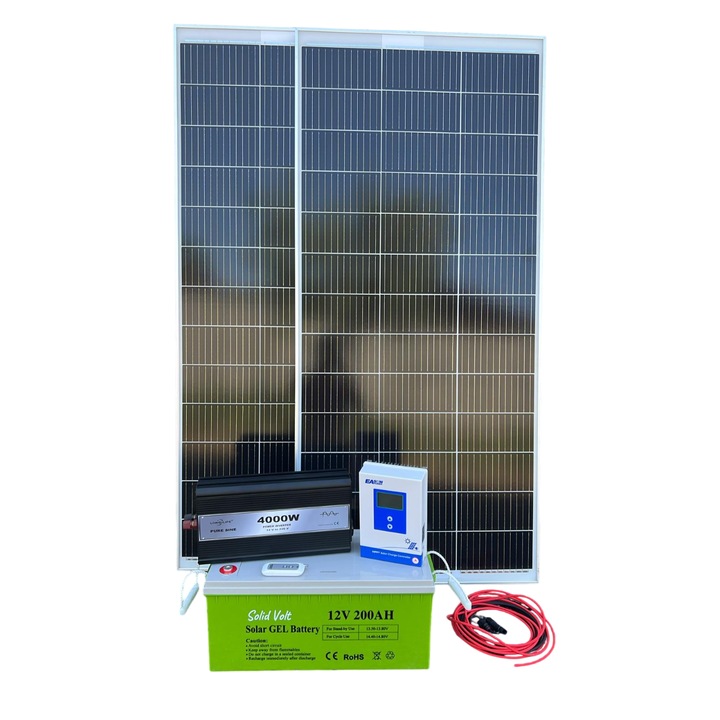 Kit solar fotovoltaic off grid invertor sinus pur LONG LIFE 4000W, MPPT ...