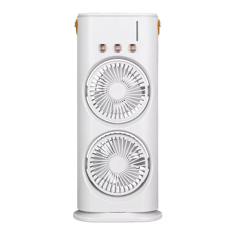 Ventilator Portabil cu Pulverizare Apa, 2 Ventilatoare, 3 Trepte Viteza ...