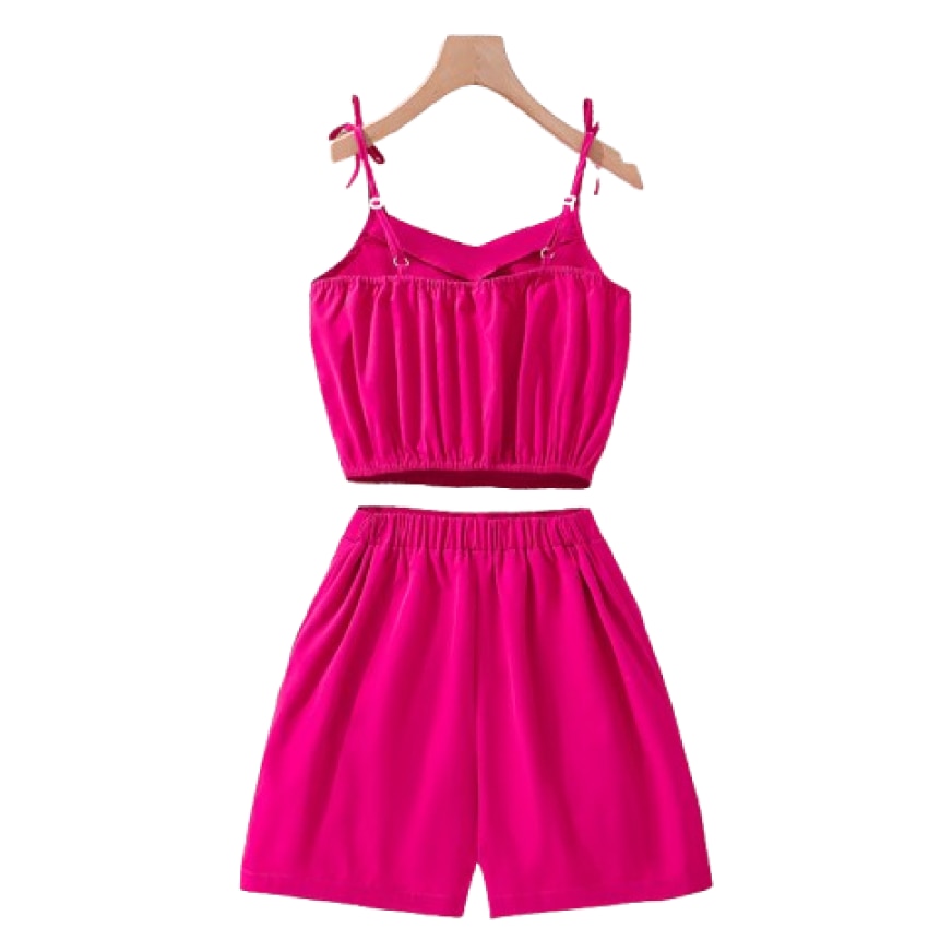 Set fetita 2 piese, top si fusta - pantalon rosu 7 ani - eMAG.ro