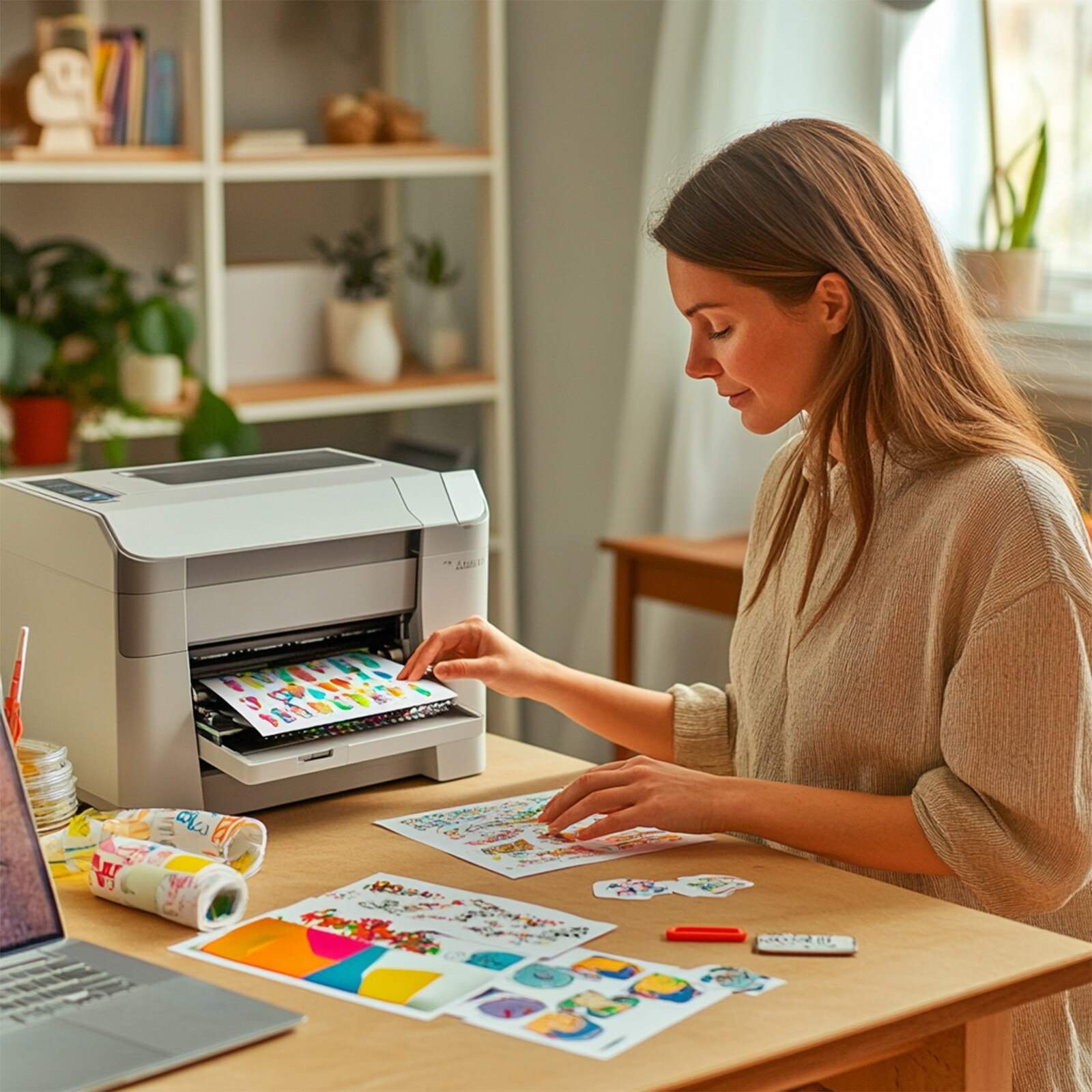 Hartie autocolanta lucioasa pentru imprimanta inkjet ESHANG A4 ...