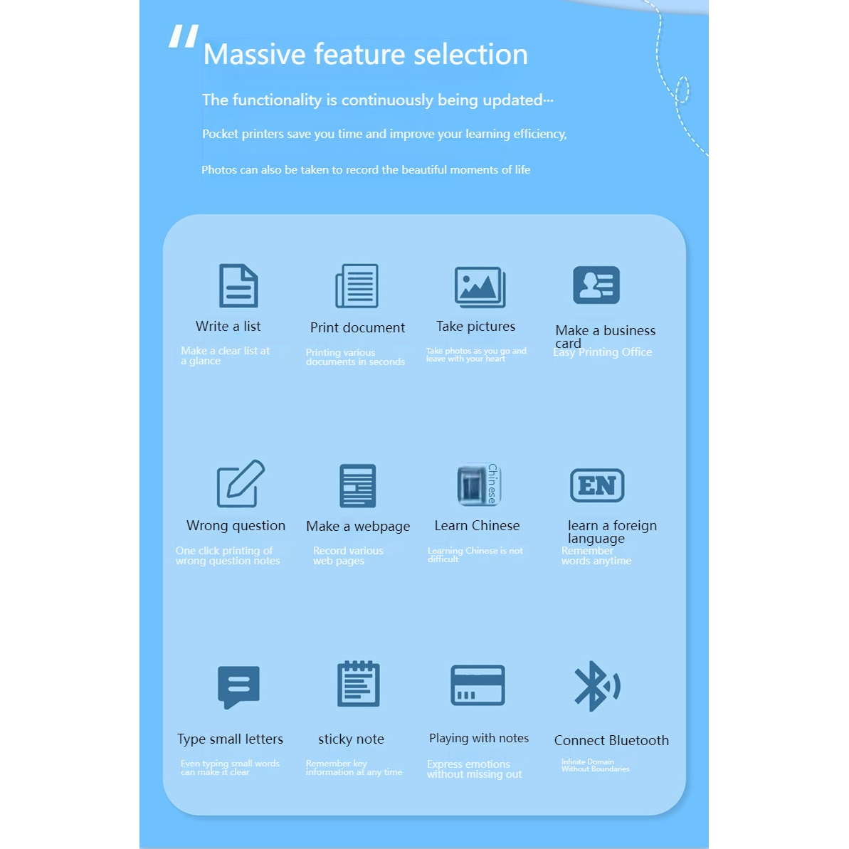 Mini imprimanta portabila, Bluetooth, aplicatie pe telefon, compatibil ...
