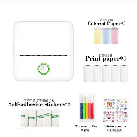 Mini imprimanta portabila, Bluetooth, aplicatie pe telefon, compatibil ...