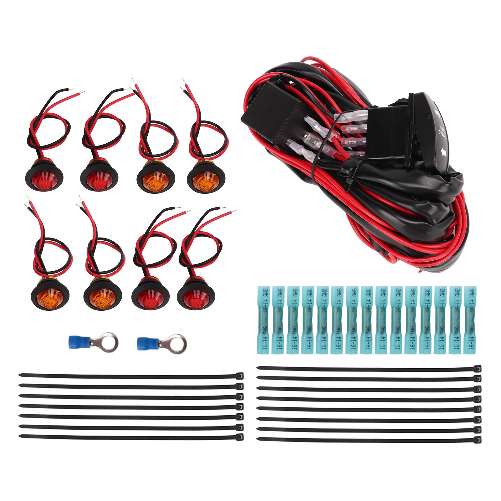 Kit semnalizare UTV, accesorii ATV, 40ft cablaj preasamblat, 12V 40A ...