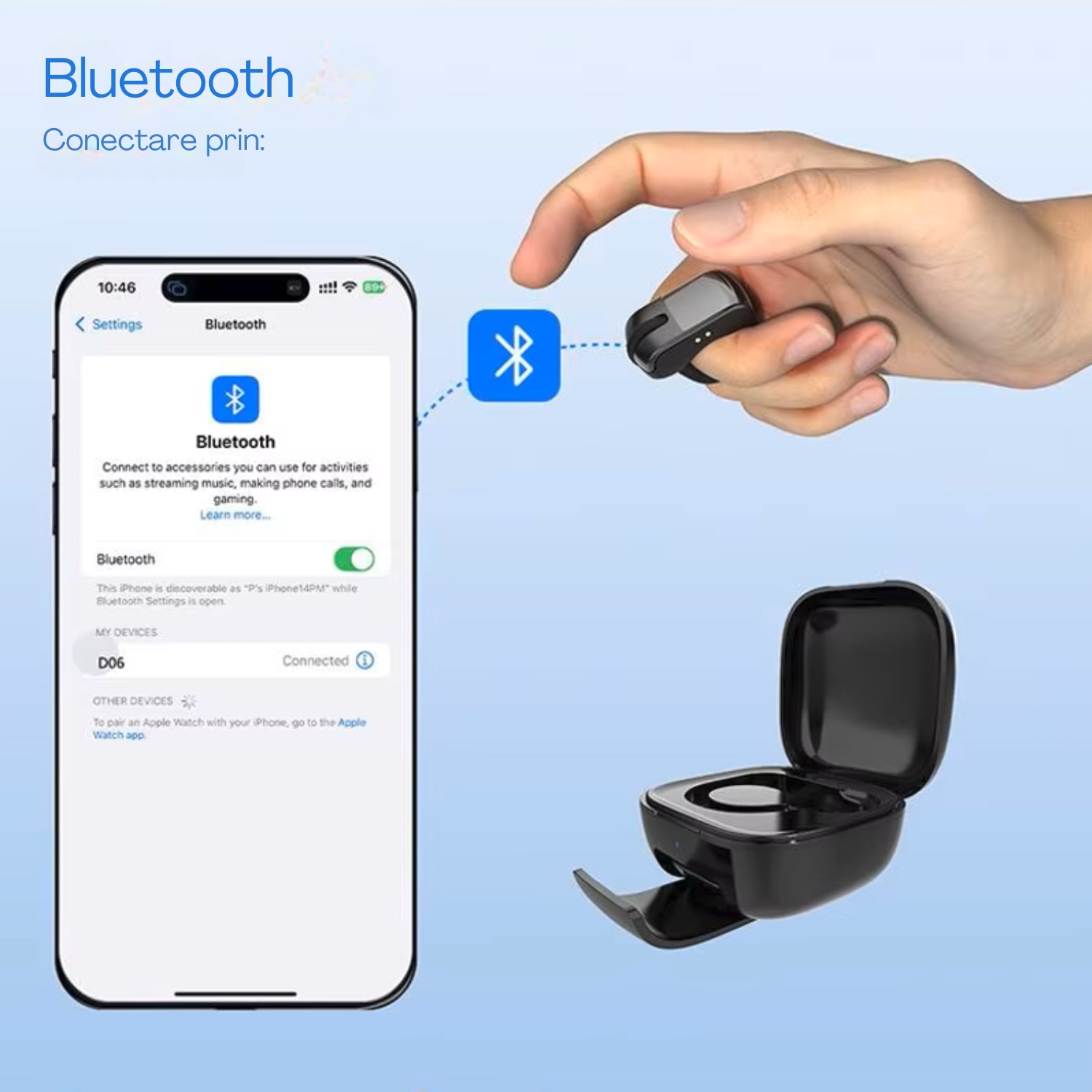 Mouse Inelar Bluetooth cu Touchpad si Scroll, Control Cursor Wireless ...