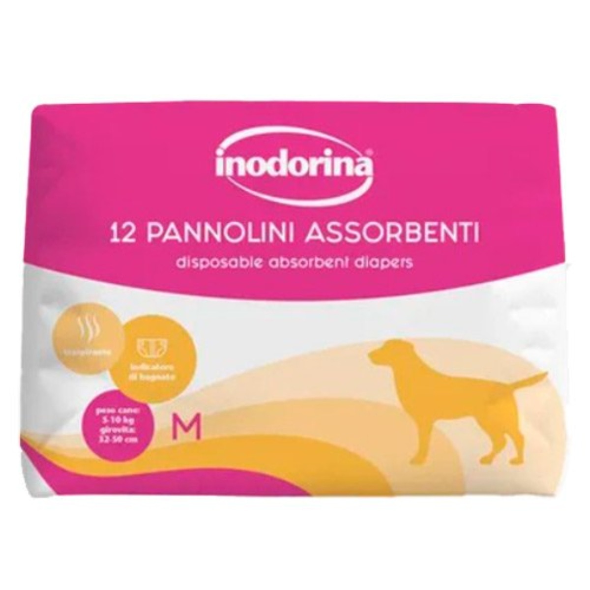 Scutece Absorbante Caini, Inodorina M (12 buc) - 5-10 Kg, 32-50 cm ...