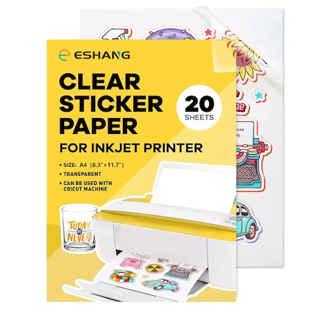 Hartie autocolanta transparenta pentru imprimanta inkjet ESHANG A4 ...