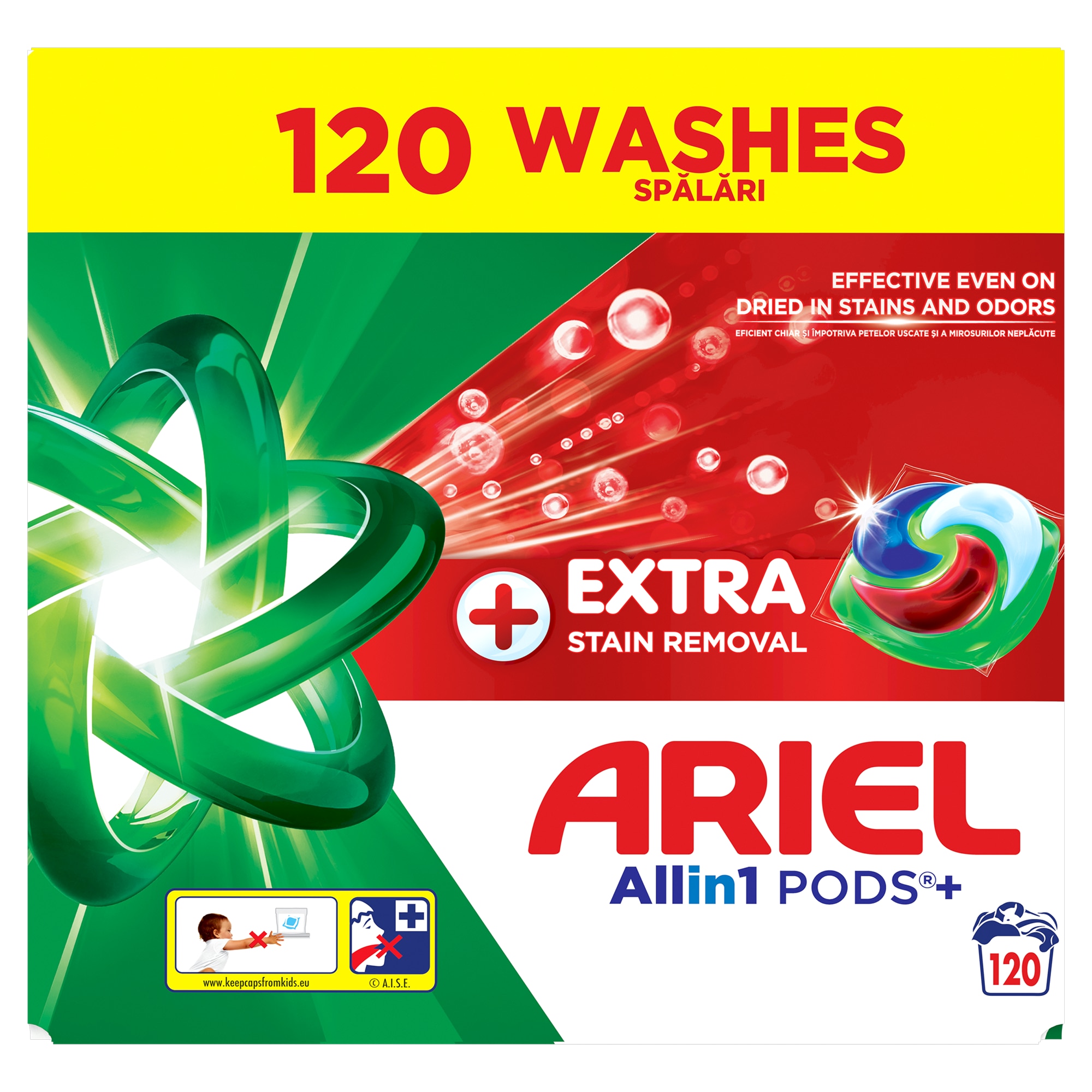 Detergent de rufe capsule Ariel Allin1 PODS +Extra Stain Removal, 120 ...