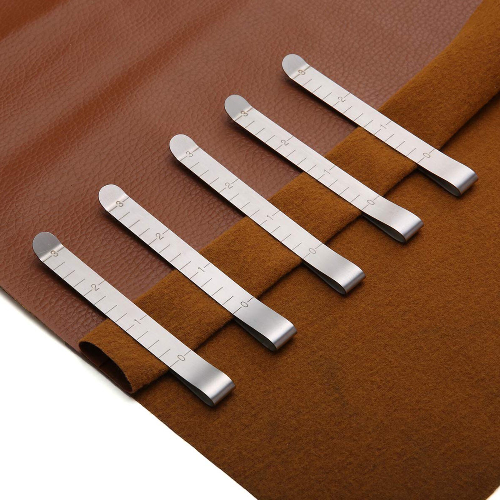 Set 5 cleme pentru tivuri TREXORA, metal, argintiu, 11.5cm ...