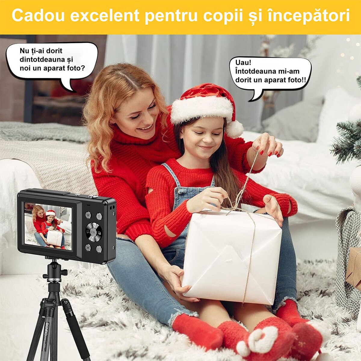 Aparat foto digital pentru copii, camera foto 44MP pentru baieti si ...