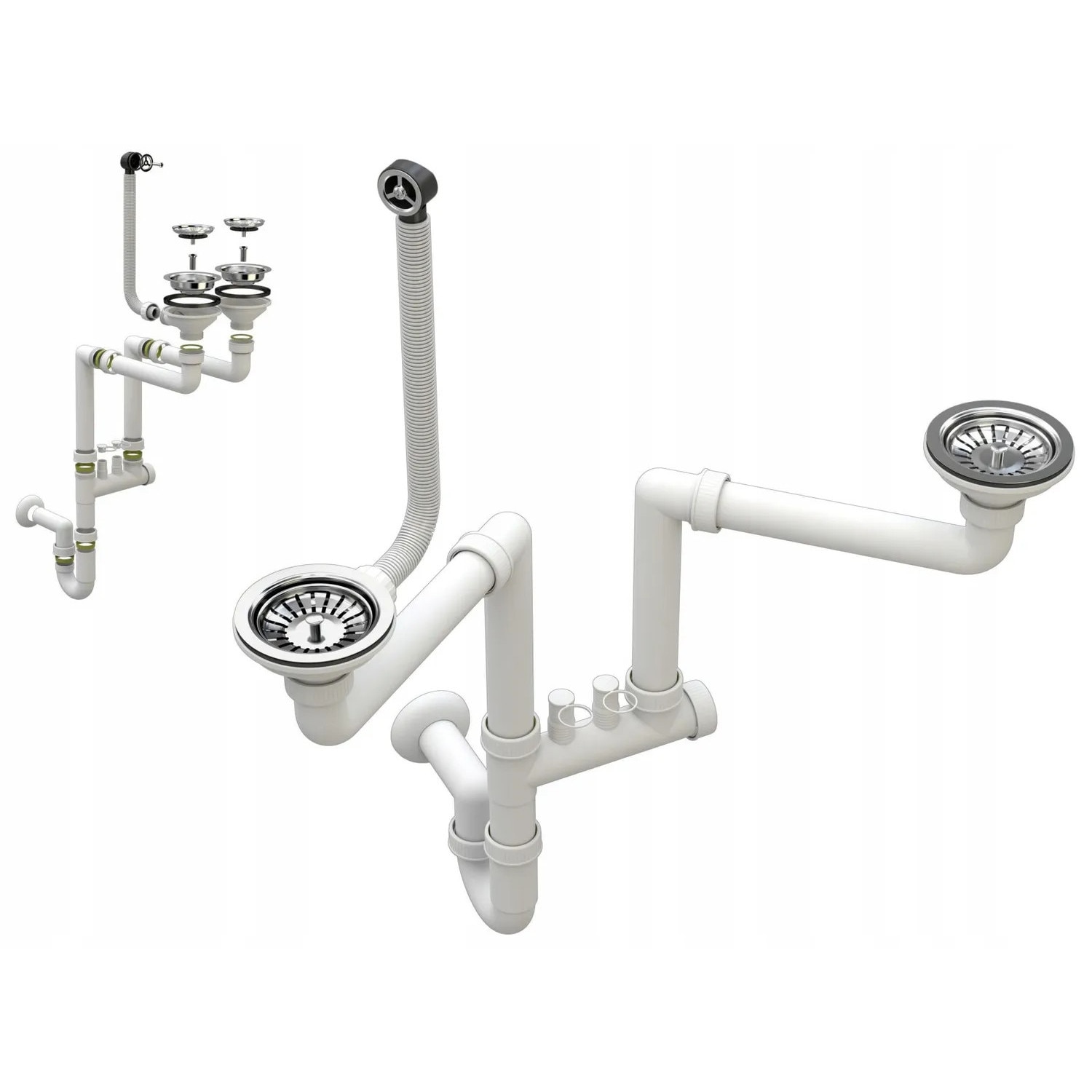 Pachet Chiuveta Granit Cu Sifon Si Preparat, 746x442x180 mm, Negru ...