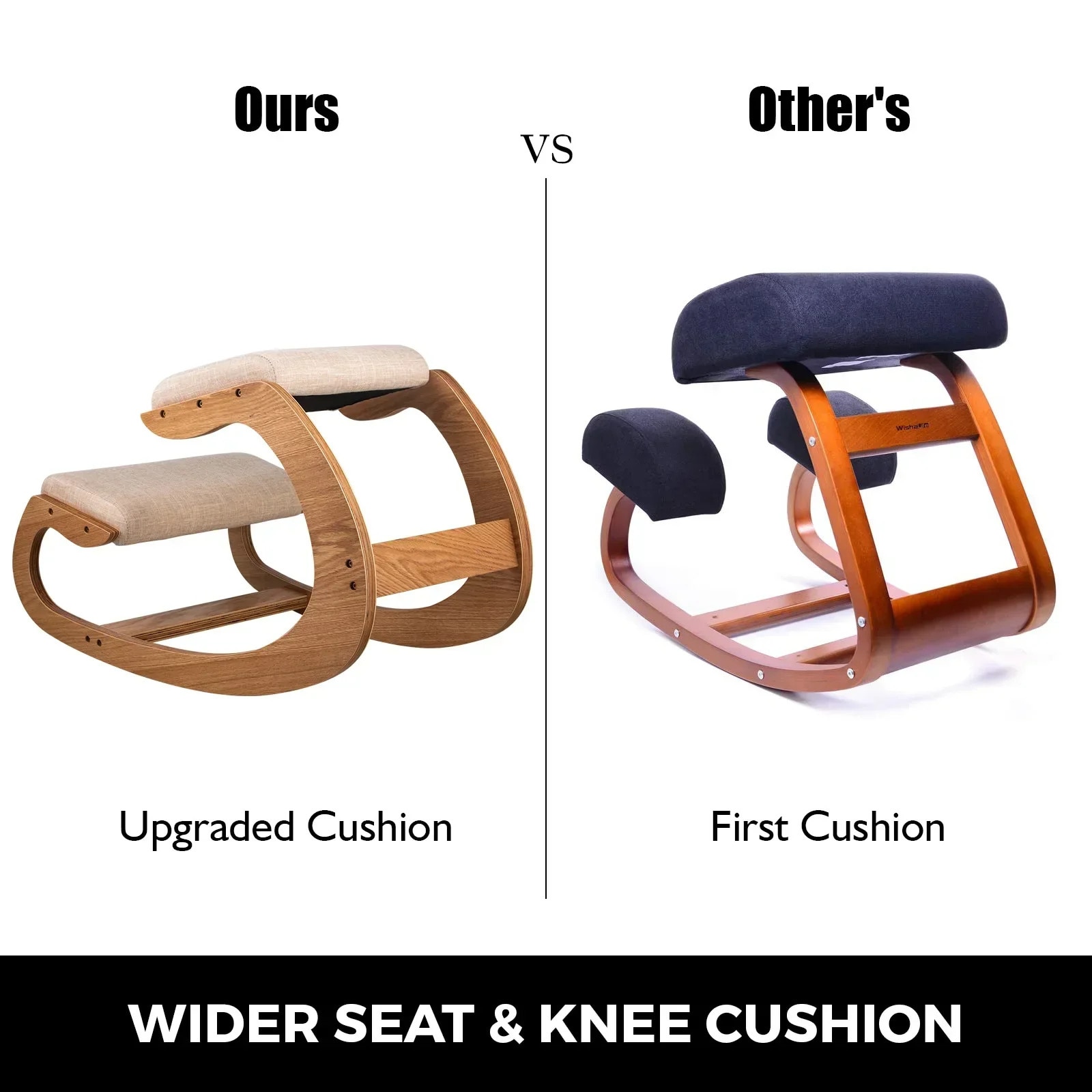 Scaun ergonomic pentru genunchi, lemn de mesteacan, incarcatura 220 kg ...